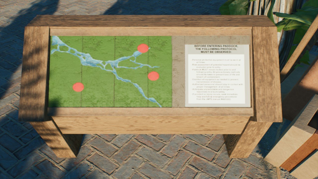 Signs: Geography Info - Workshop - Jurassic World Evolution 3