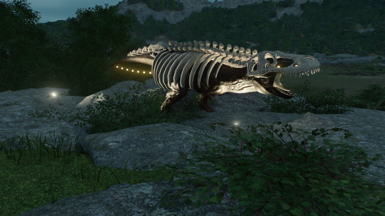 Trex statue in Trex skeleton with lights - Workshop - Jurassic World ...