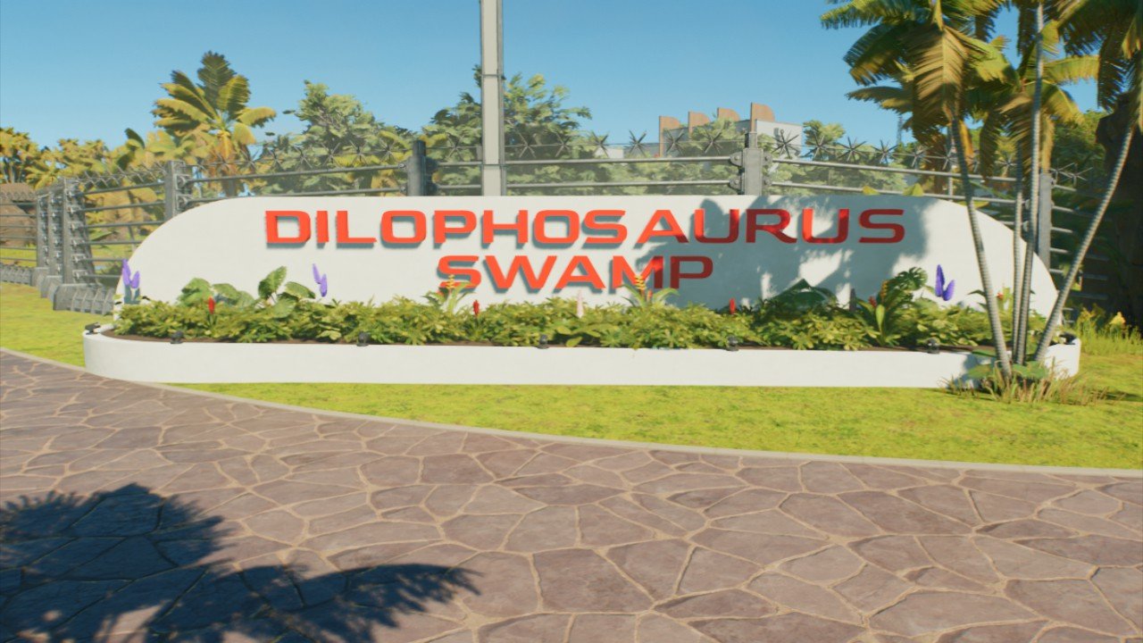 Signs: Dilophosaurus Swamp Stand - Workshop - Jurassic World Evolution 3
