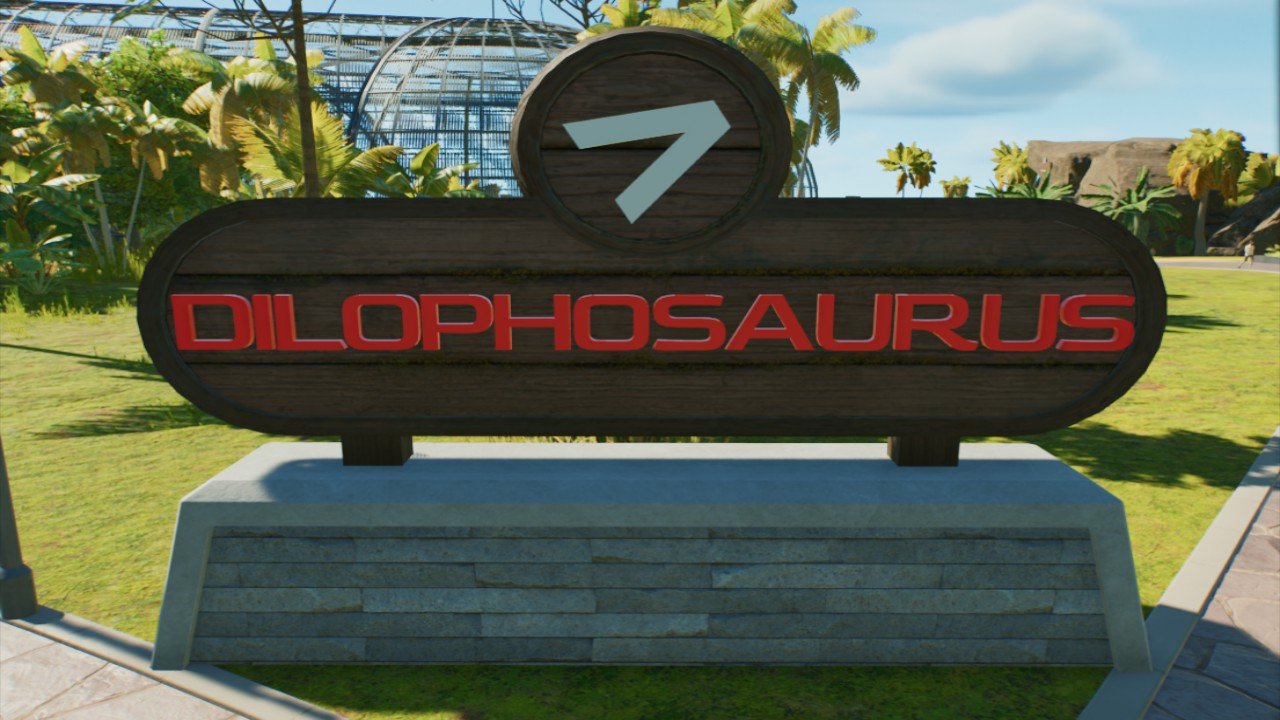 Signs: Dilophosaurus Direction Stand - Workshop - Jurassic World ...