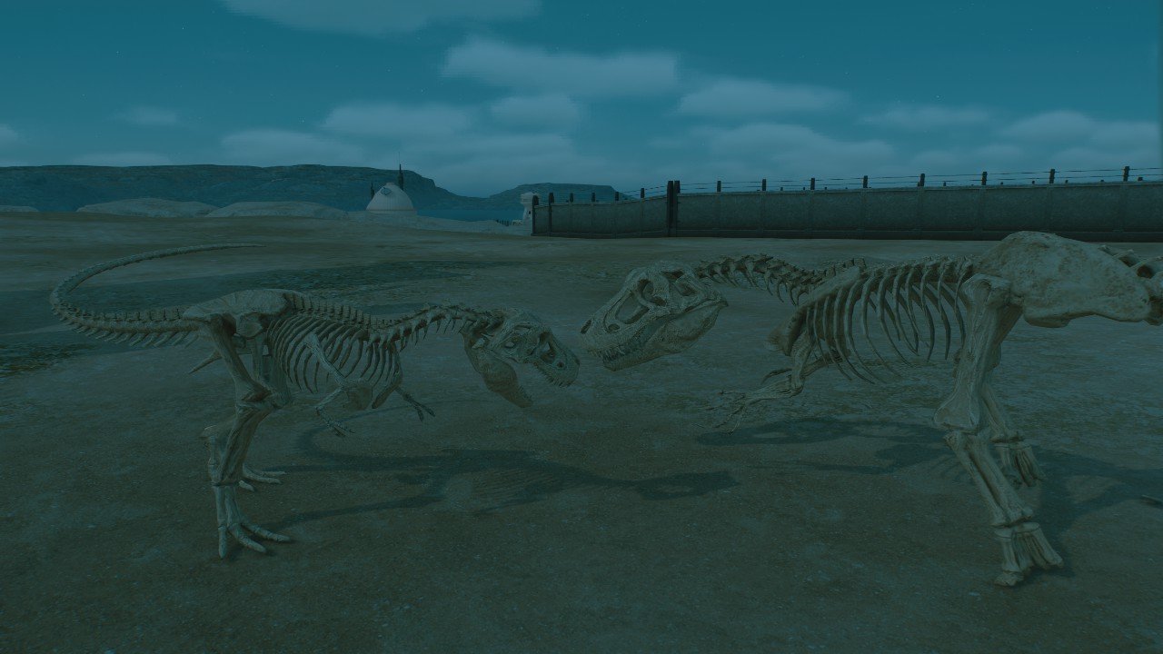 Rexy and indominus rex skeleton in fight - Workshop - Jurassic World ...