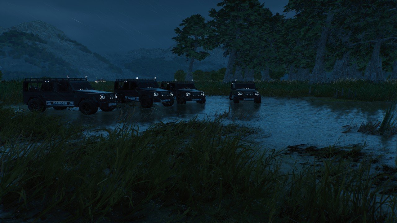 Biosyn jeep with red and blue lights - Workshop - Jurassic World ...