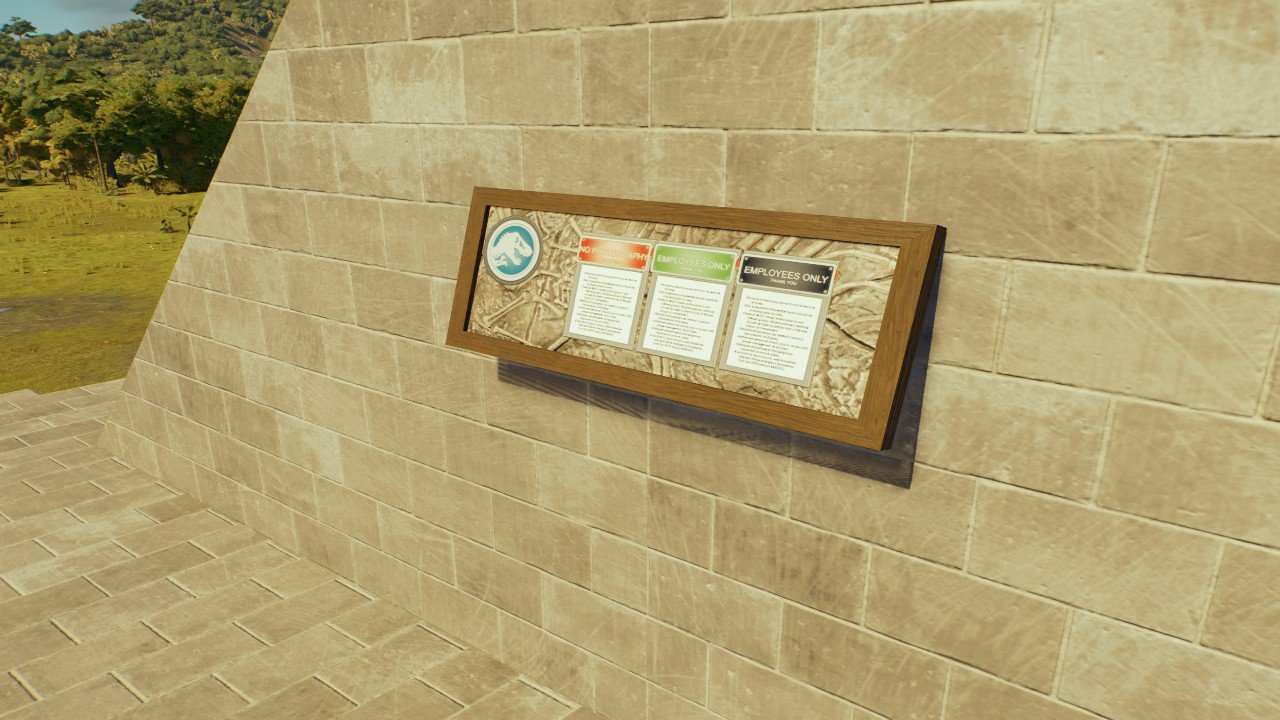 Information Plaque - Workshop - Jurassic World Evolution 3