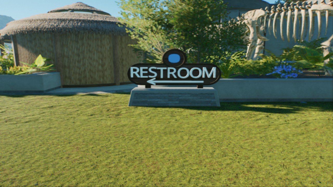 Cute restroom sign - Workshop - Jurassic World Evolution 3