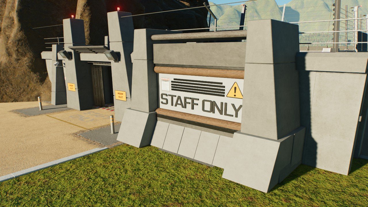 Staff only sign - Workshop - Jurassic World Evolution 3