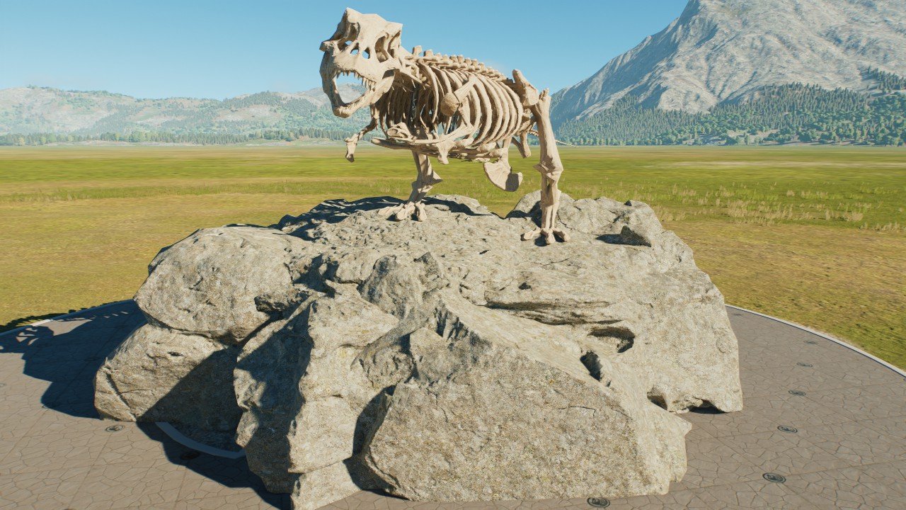 Paleo accurate T-rex fossil on rock - Workshop - Jurassic World Evolution 3